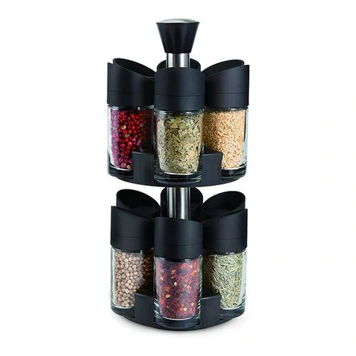 Set 12 recipiente pentru condimente cu suport rotativ - Tenq.ro