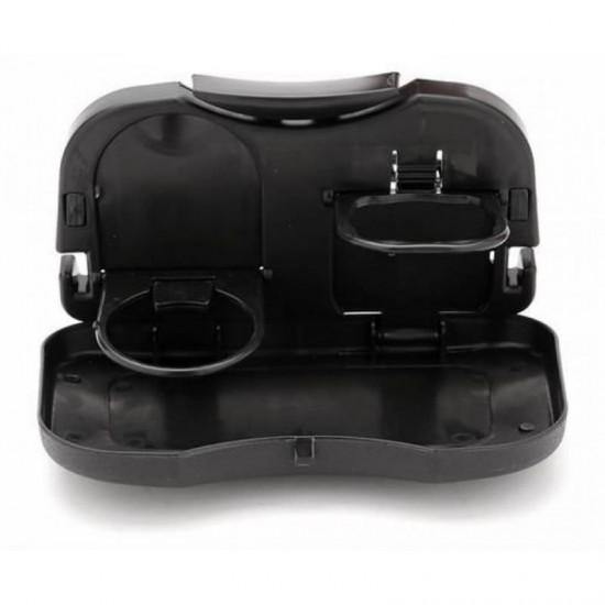 Masuta auto pliabila, cu prindere pe tetiera, 25 x 15 x 2 cm, Negru ...